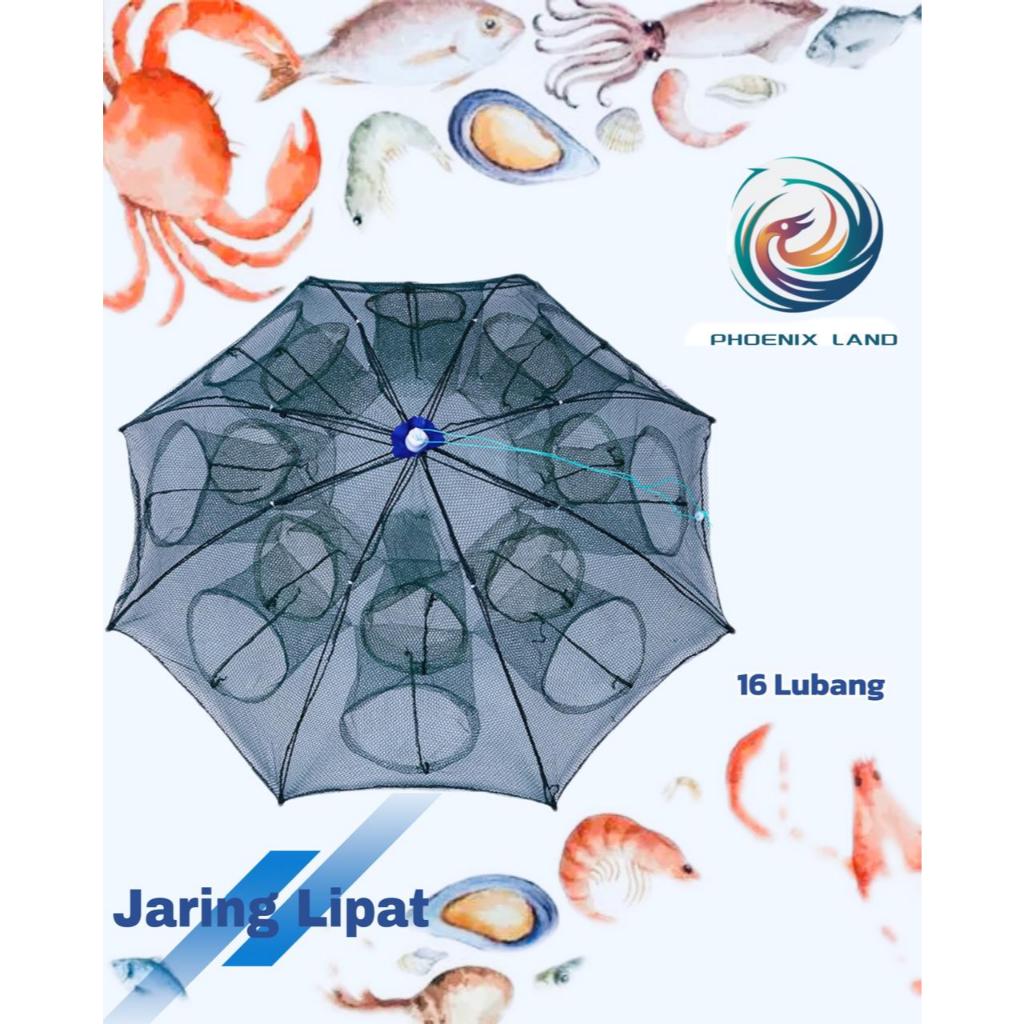 Jual Payung Bubu Jaring Jebakan Perangkap Udang ikan Kepiting Model Payung 16 Lubang WHALE ...
