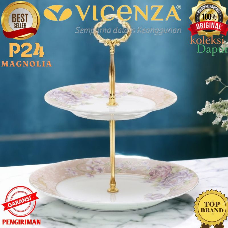 Jual Piring susun saji P24 Motif MAGNOLIA, piring saji makanan tampak ...
