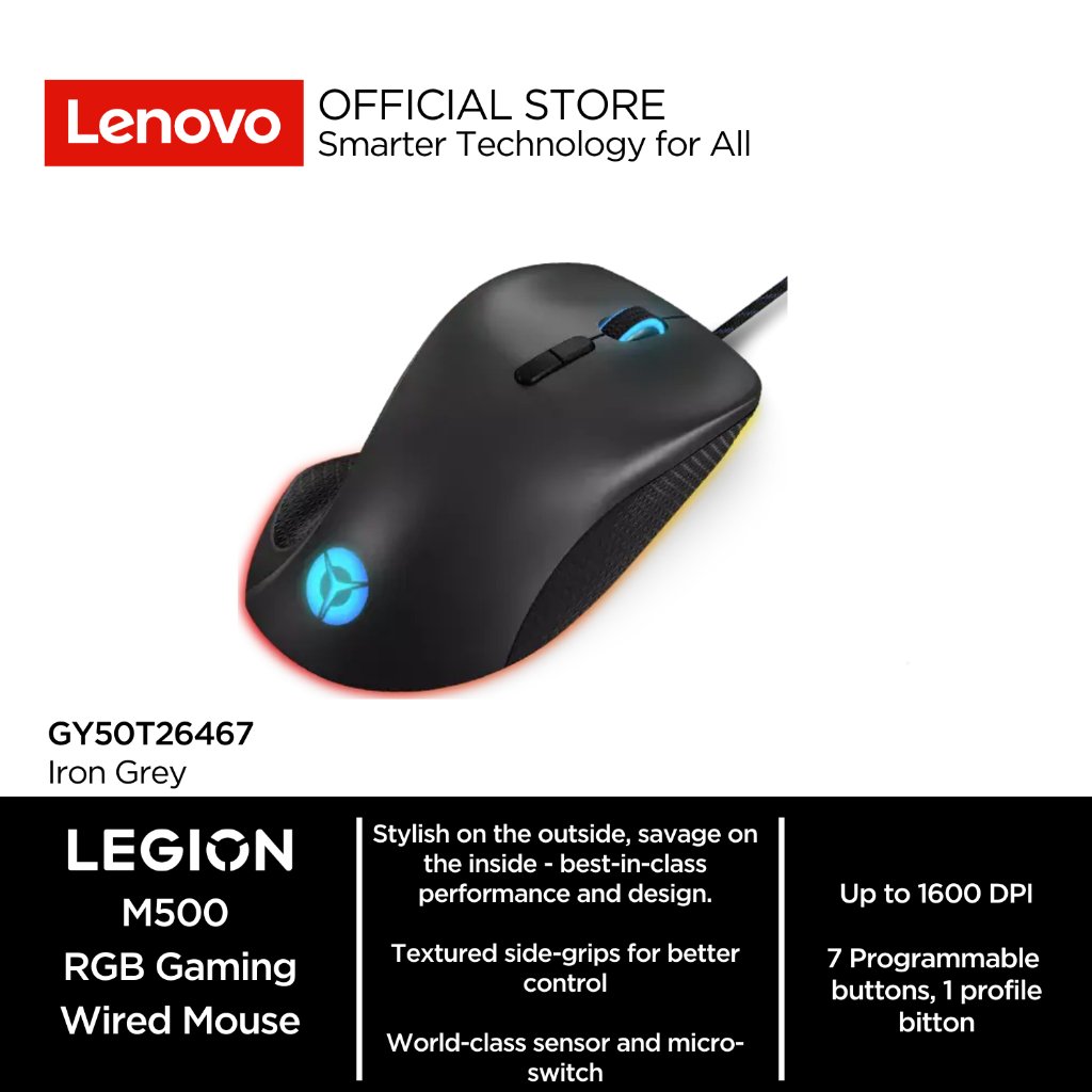 Jual Lenovo Legion M500 RGB Gaming Wired Mouse GY50T26467 (USB 2.0, 1 ...