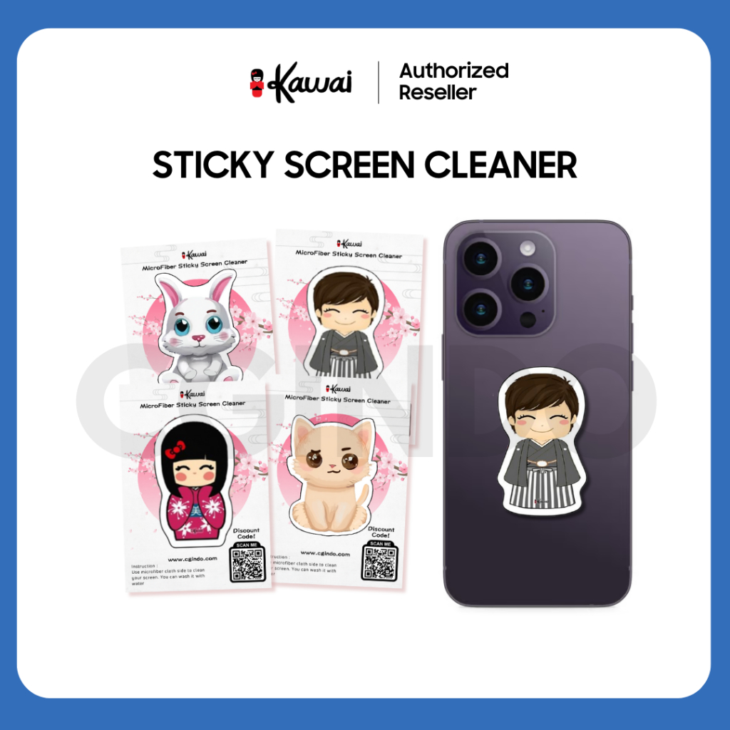 Jual iKawai HP Sticky Screen Cleaner Microfiber Lap LCD Handphone Layar ...