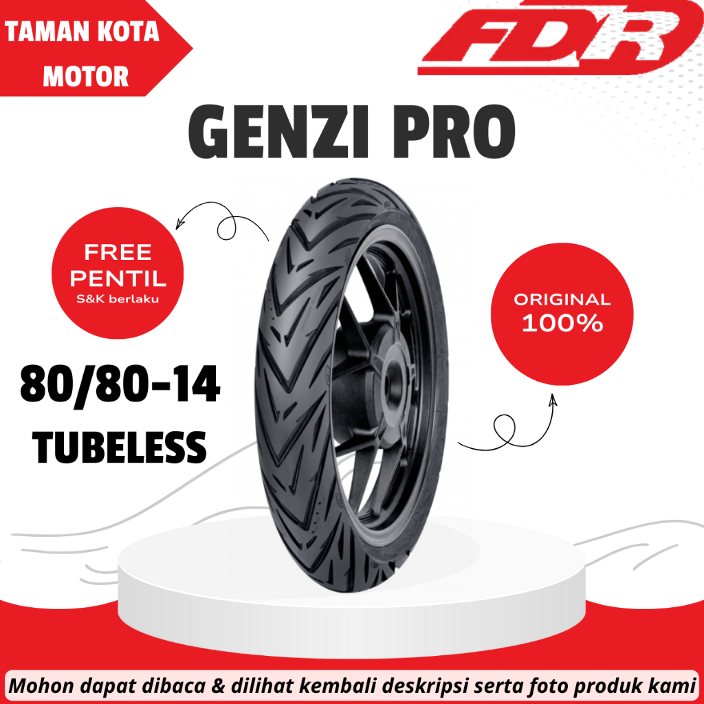 Jual BAN MOTOR METIC FDR Genzi Pro 80/80-14 Tubeless (TL) ORIGINAL INDONESIA | Shopee Indonesia