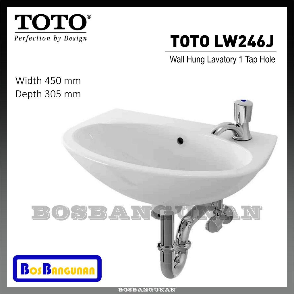 Jual Wastafel Gantung TOTO LW 246 J / Wall Hung Lavatory TOTO LW246J ...