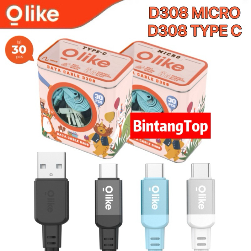 Jual OLIKE D308 / kabel data OLIKE D308 MICRO , D308 TYPE C 2.4A fast ...