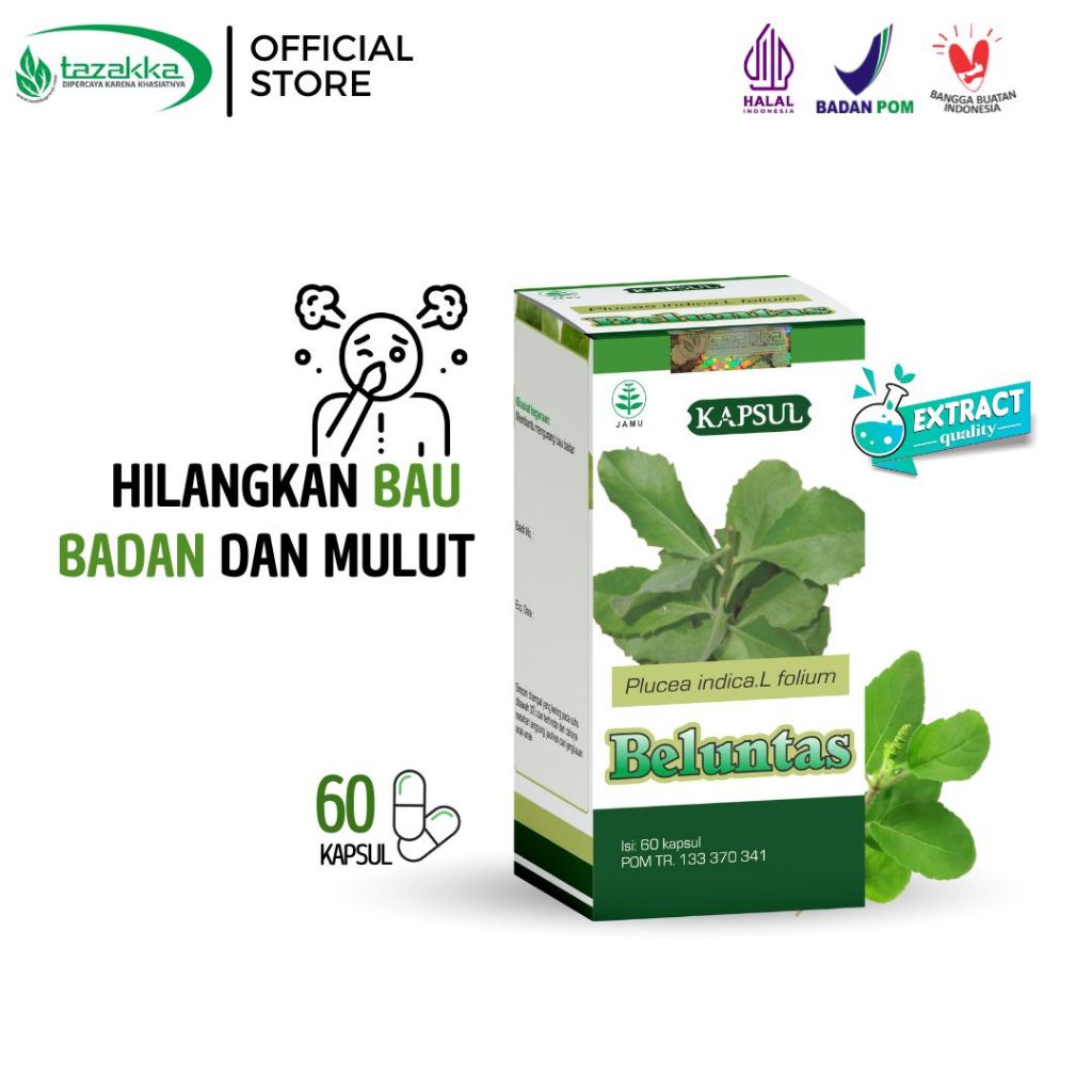 Jual TAZAKKA Daun Beluntas Penghilang Bau Ketiak Badan Mulut Nafas ...