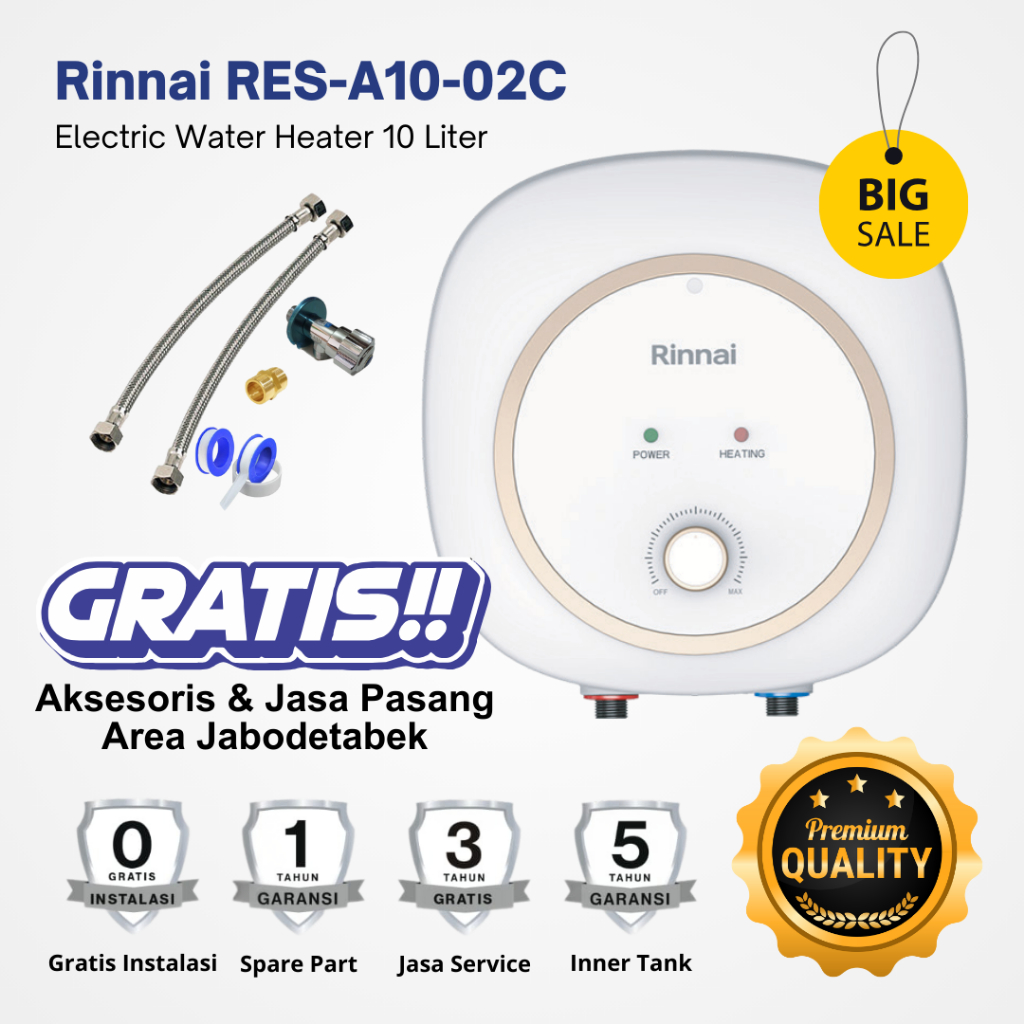 Jual WATER HEATER LISTRIK RINNAI RES-A10C-02C 10 LITER / PEMANAS AIR LISTRIK 10 Liter RES-A10C ...