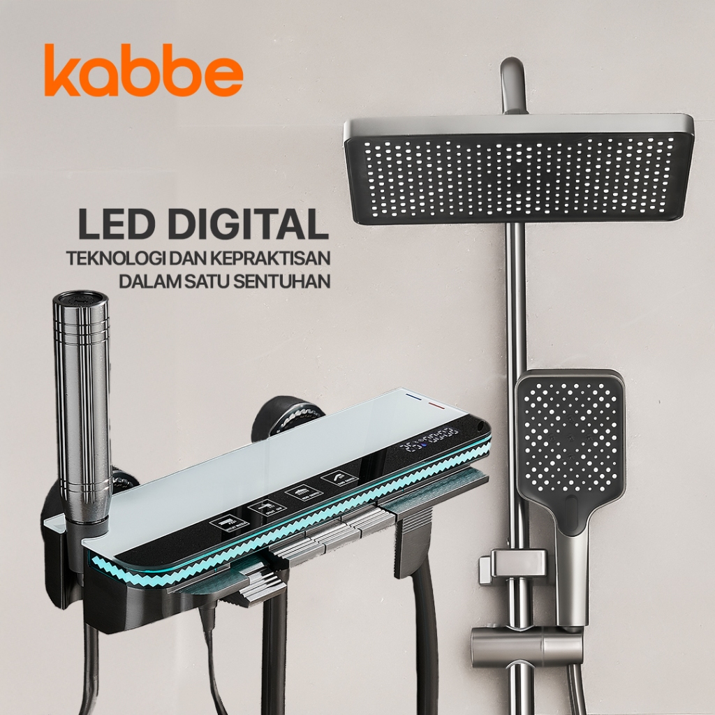 Jual Kabbe - 4 in 1 LED Piano Shower Set Kamar Mandi Panas Dingin ...