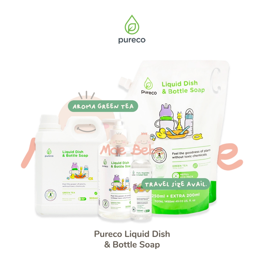 Jual Pureco Liquid Dish & Bottle Soap Sabun Cuci Botol Susu Alat Makan Bayi Aroma Green Tea ...