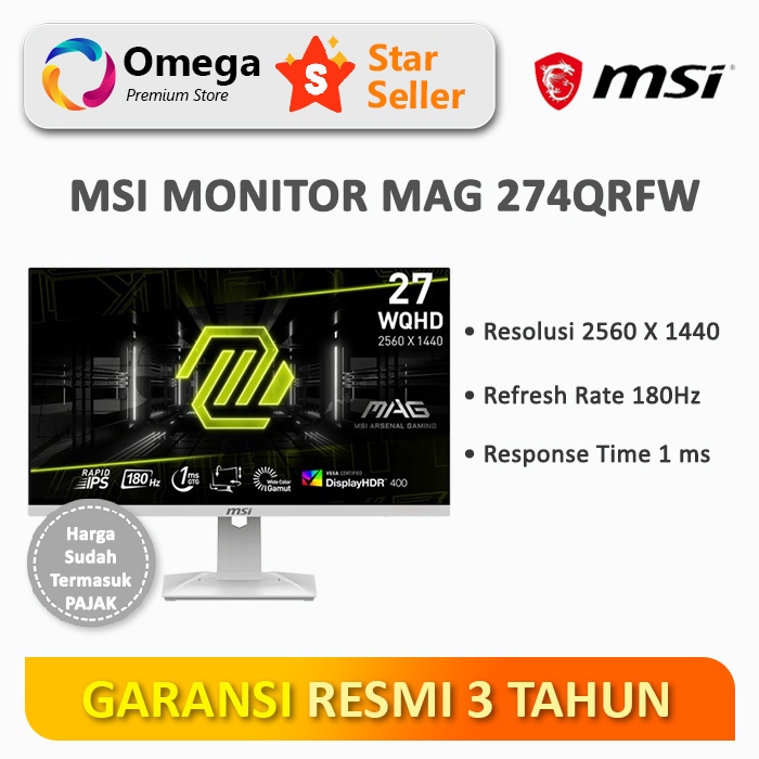 Jual Monitor MSI MAG 274QRFW 27" IPS | Shopee Indonesia