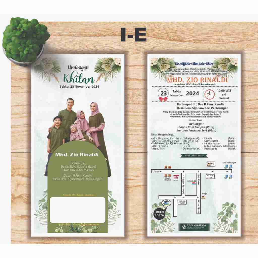 Jual UNDANGAN SUNAT-KHITAN_SUNATAN-MURAH-BAGUS_MODEL 1 LEMBAR TIMBAL ...