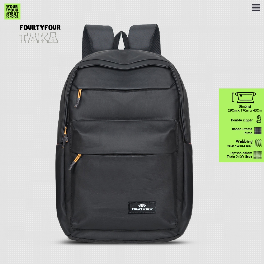 Jual Tas Backpack Pria Waterproof FOURTYFOUR TAKA - Ransel Pria ...
