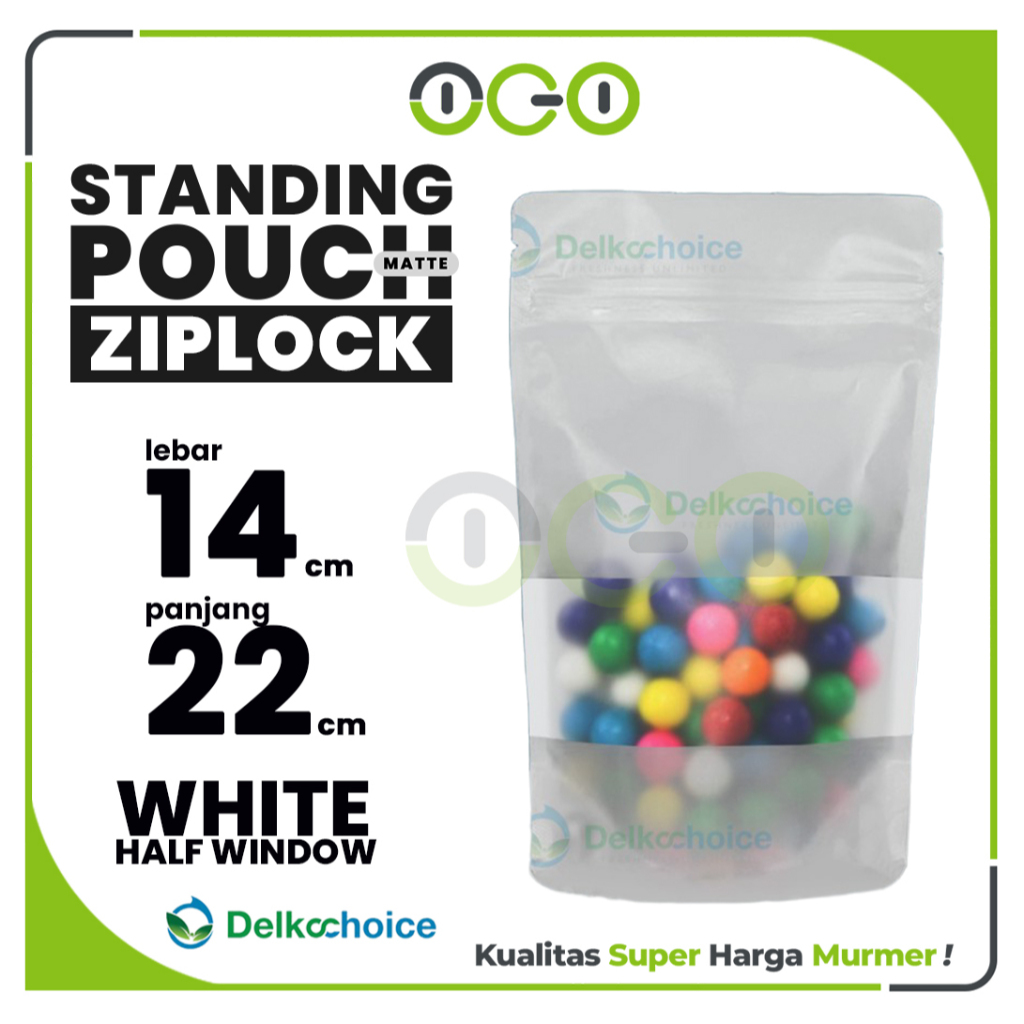 Jual Standing Pouch White / Putih 14cm x 22cm Ziplock Window Kemasan ...
