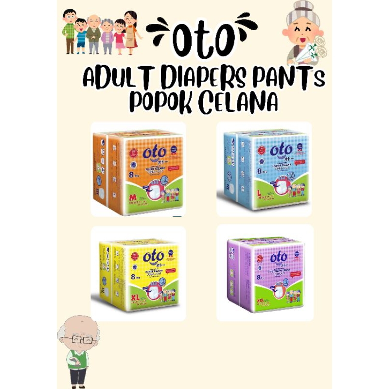 Jual Oto Adult Diapers Pants Popok Celana Dewasa Ukuran M, L, XL, XXL | Shopee Indonesia