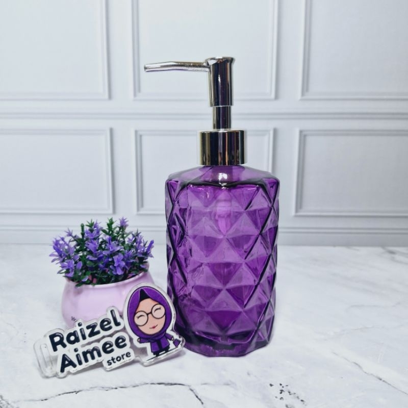 Jual BOTOL SABUN KACA UNGU LILAC | Shopee Indonesia