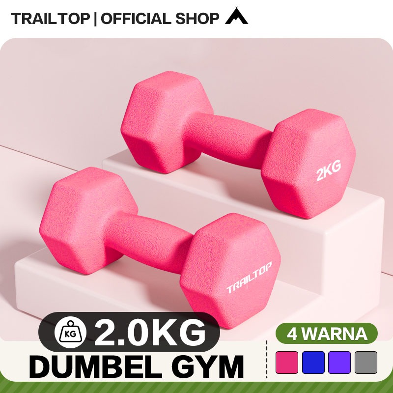Jual Trailtop Dumbell 2kg Sepasang Barbel 2kg Dumbbell Neoprene Anti ...