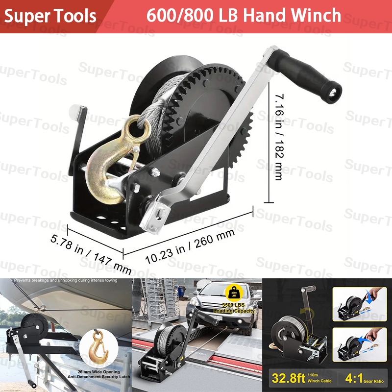 Jual Hand Winch 600/800 LBS Wire Rope Hand Winch Kualitas Tinggi Hand ...