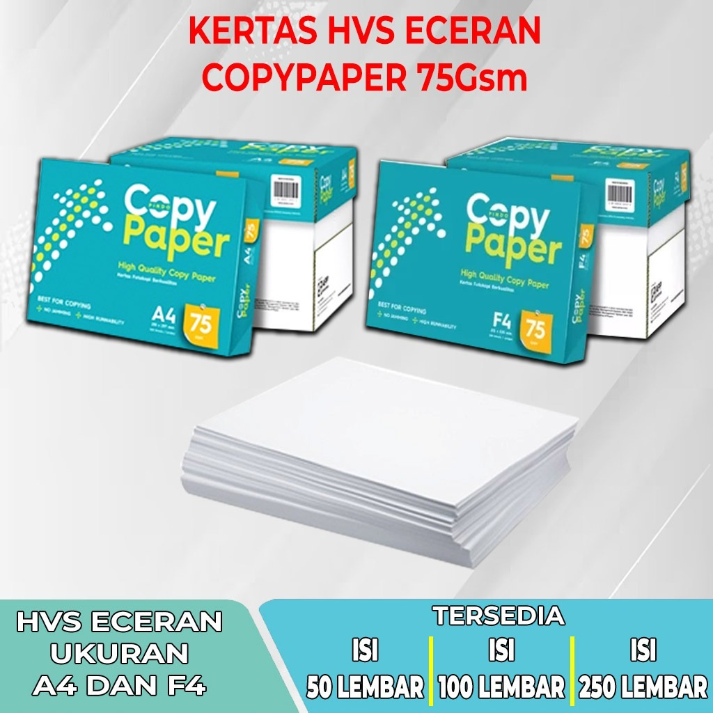 Jual kertas HVS Copy Paper A4 70& 75 GSM ( 50 lembar ) | Shopee Indonesia
