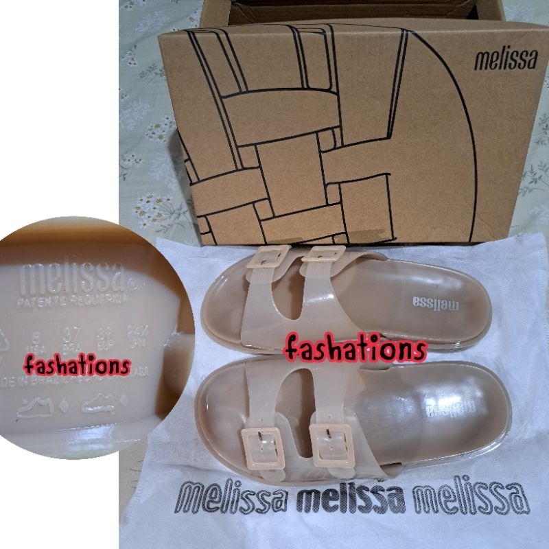 Jual Melissa Papete wide Flat ~ Nude size 39 (insole 24,5 cm) Include ...
