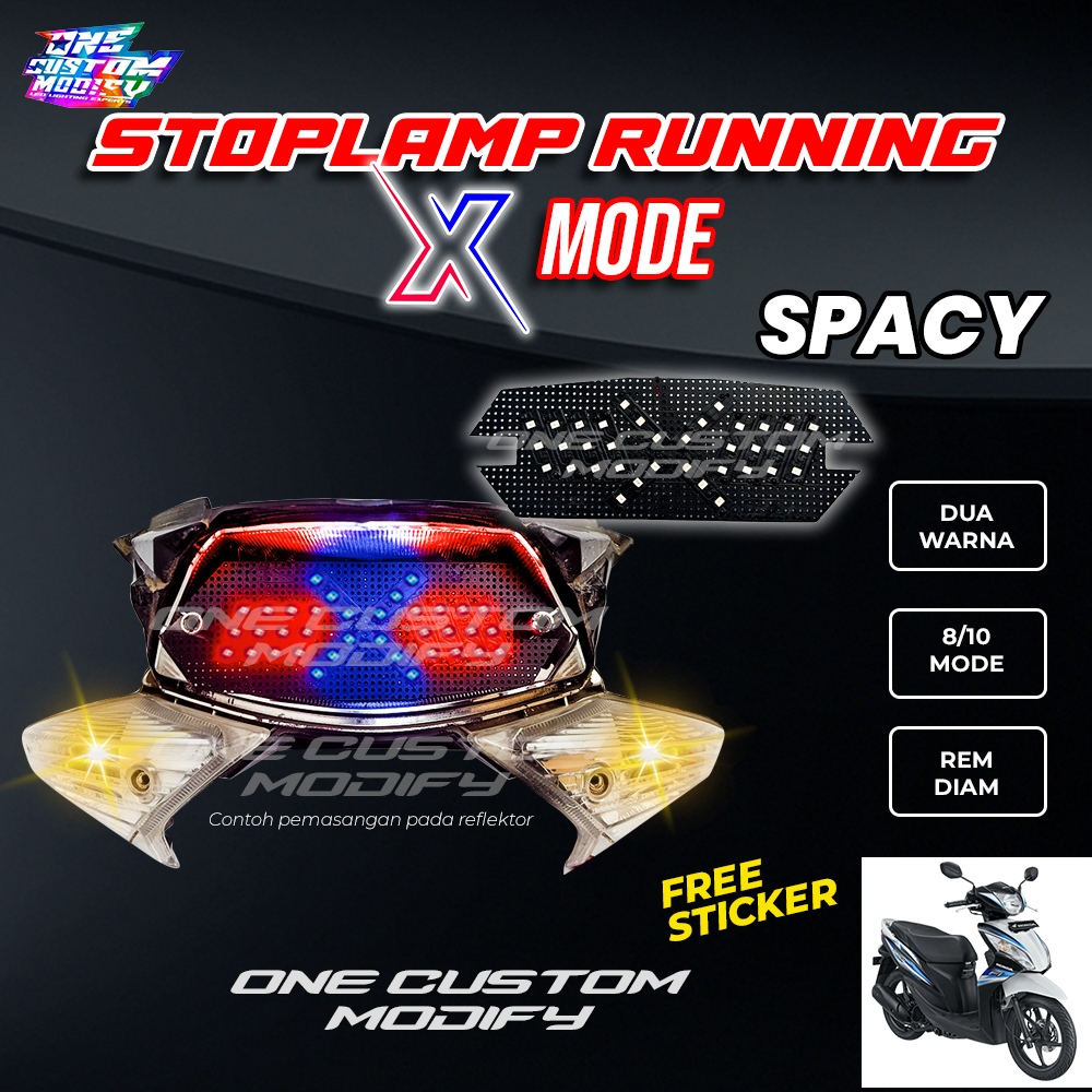 Jual Stoplamp Running X Mode SPACY Lampu Rem LED Motor Variasi One ...