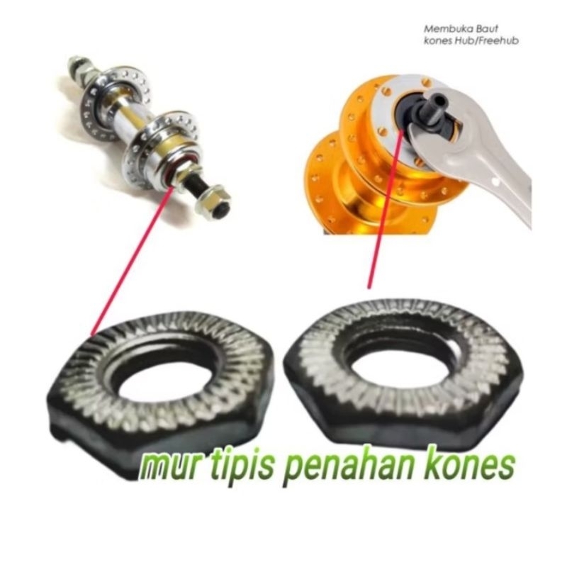 Jual Mur Tipis ( Penahan Cones ) As Sepeda Roda Belakang Kunci 17 ...