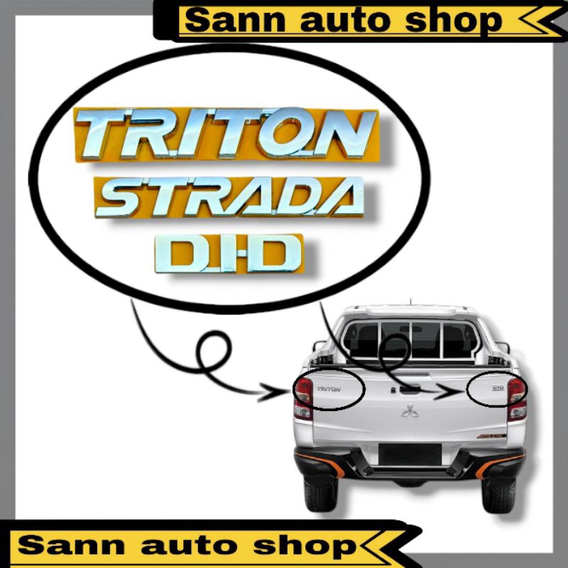 Jual Emblem Logo Tulisan TRITON STRADA DID Original/ Emblem Bagasi ...