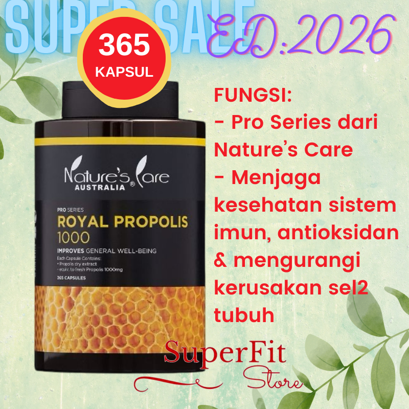 Jual Nature's Care Royal Propolis Pro Series 1000 -365 Kapsul | Shopee ...