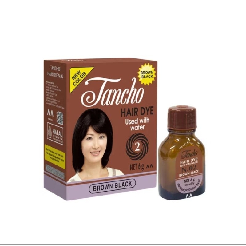 Jual Tancho Hair Dye Powder No.02 BROWN BLACK - Cat Rambut Tancho Brown ...