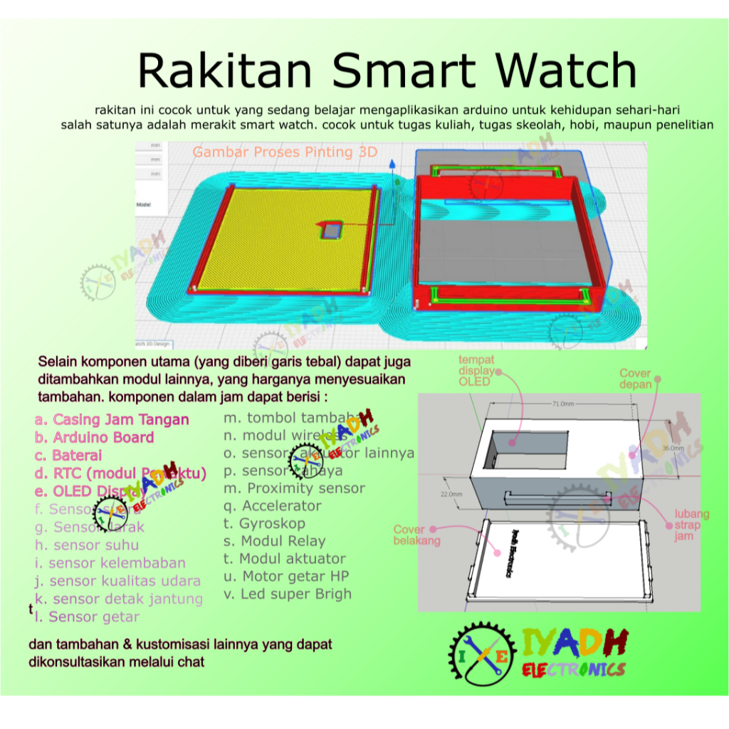 Jual Rakitan Smart Watch Arduino ESP32 Esp8266 Sensor aktuator OLED ...
