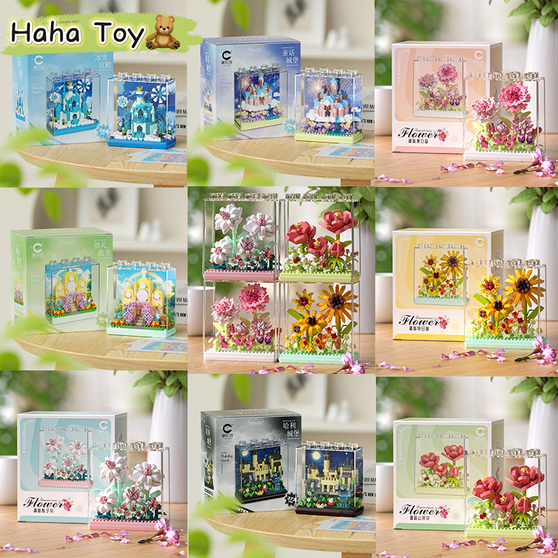 Jual HAHA TOY Blok kastil Bricks Bunga Bata Nano Flower Bangunan Mainan ...