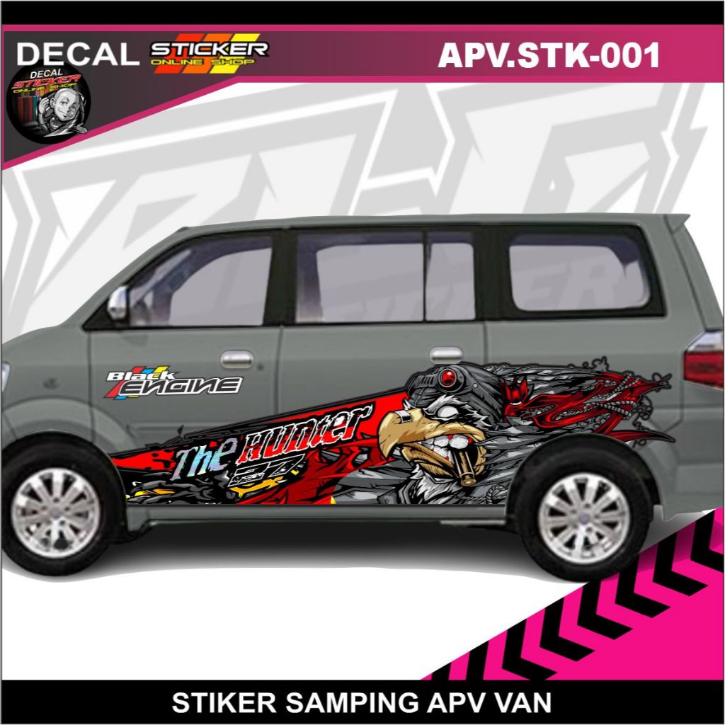 Jual STIKER SAMPING STRIP MOBIL APV VAN DECAL PRINT VARIASI THE HUNTER ...