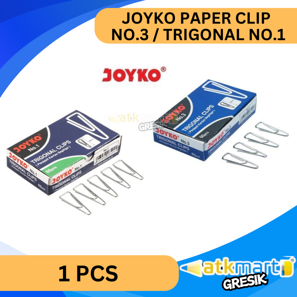 Jual JOYKO PAPER CLIP TRIGONAL NO.1 / JOYKO PAPER CLIP NO.3 / KLIP ...