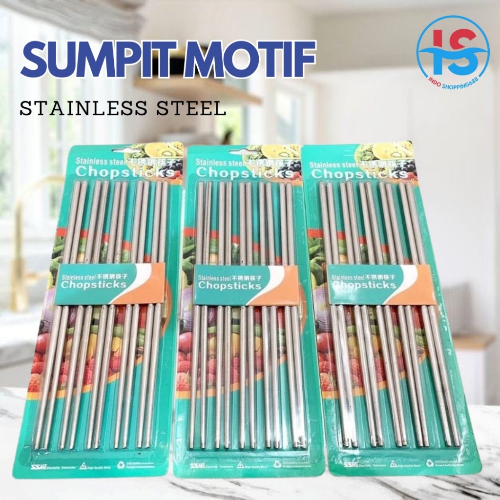 Jual IS - SUMPIT STAINLESS MOTIF - SUMPIT MIE STAINLES ISI 10 PCS ...