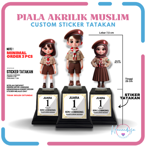 Jual Custom Sticker Tatakan Piala Akrilik dengan tema Pramuka Bahan ...