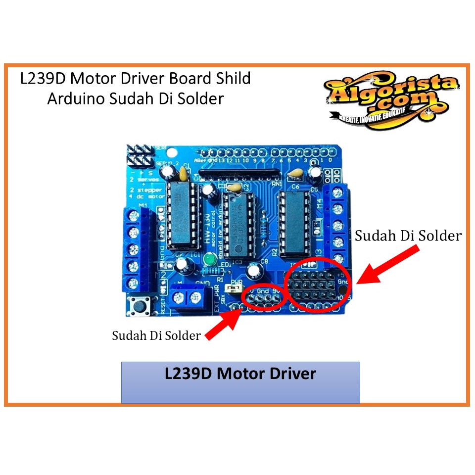 Jual L293D Motor Driver Board Shield Arduino sudah di solder | Shopee Indonesia