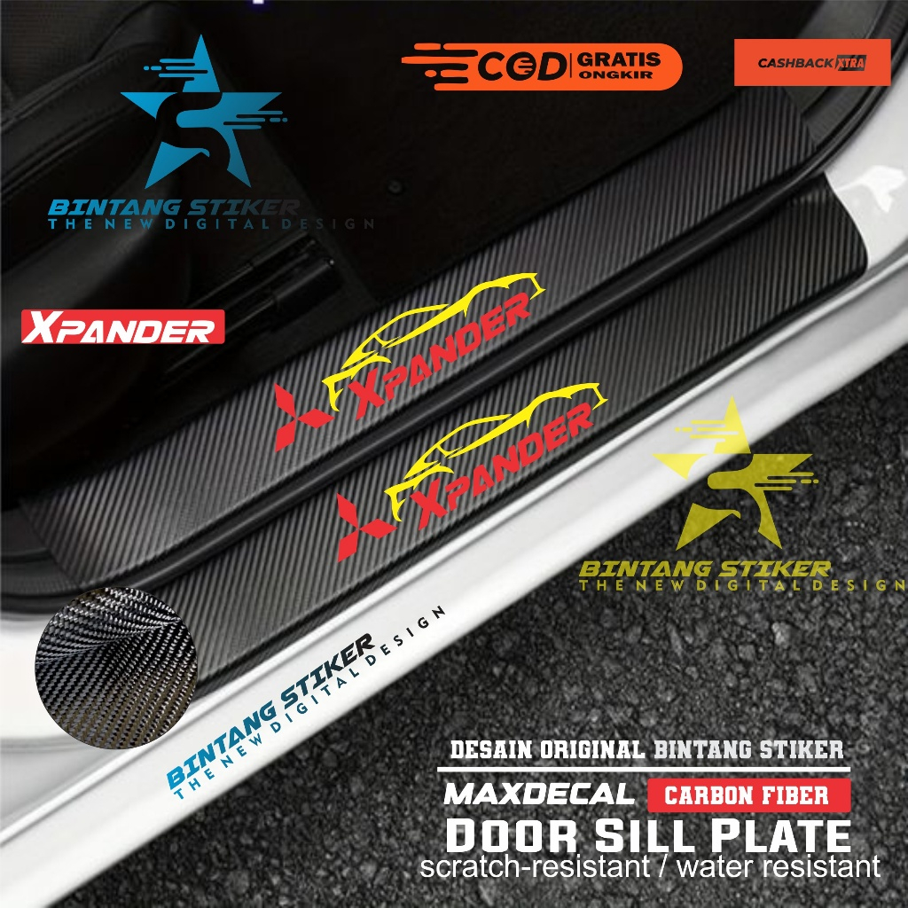 Jual NEW 9 Pcs Stiker Pelindung Pintu Mobil XPANDER 3D Door Sill Plate ...