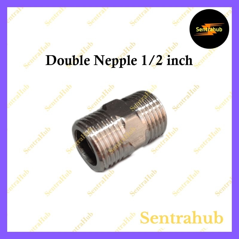 Jual Double Nepel Stainless Steel | Double Nipple Stainless 1/2 x 1/2 ...