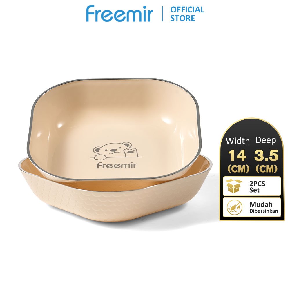Jual freemir Set 2 Pcs Piring Saji Makan Plastik Persegi 14cm Piring ...