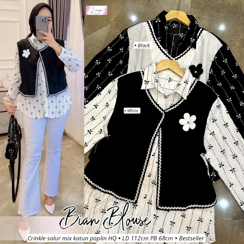 Jual Baju Blouse Wanita Kekinian Bian Blouse By Laiqa | Shopee Indonesia