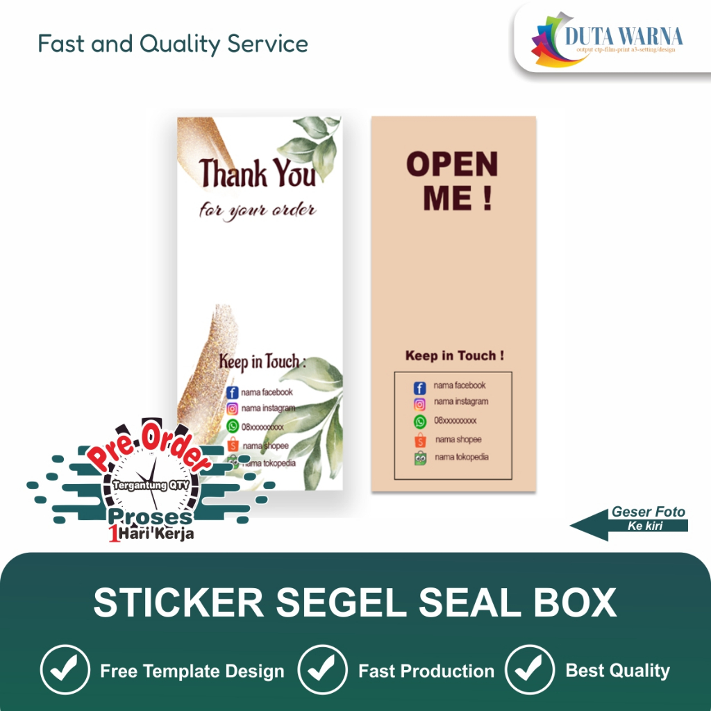 Jual STICKER SEGEL SEAL BOX PACKAGING STICKER UNTUK KEMASAN | Shopee ...
