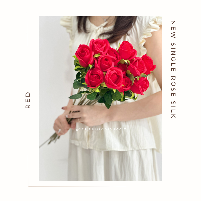 Jual NEW SINGLE ROSE SILK Bunga Mawar Rose Paris Kombinasi (satuan) Bunga Artificial / Bunga ...