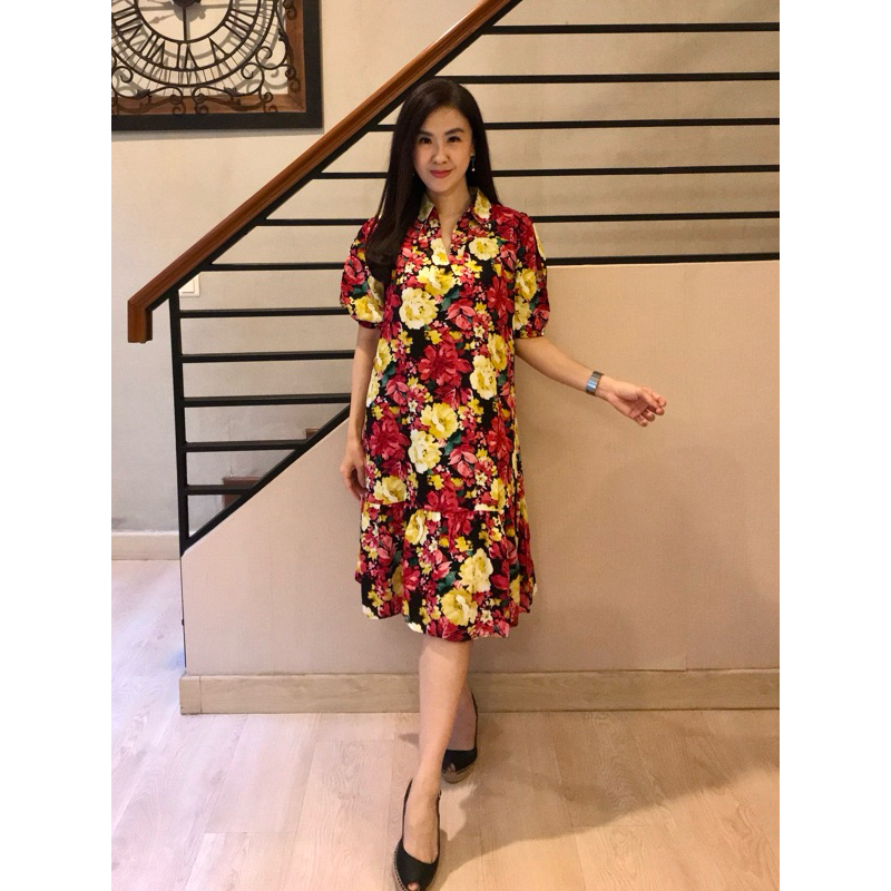 Jual Rossy Dress, All Size, LD 116 cm | Shopee Indonesia