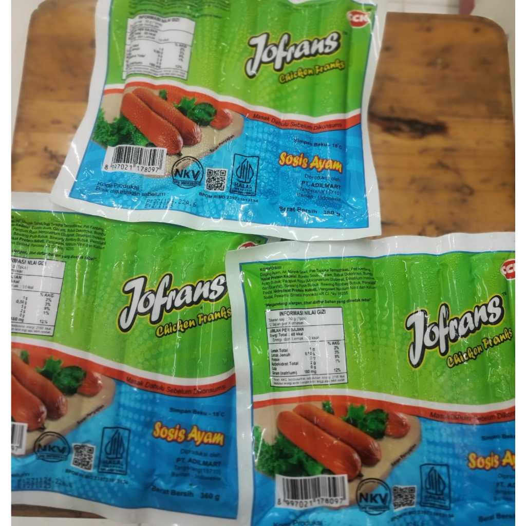 Jual Jofrans sosis ayam chicken franks 360 GR | Shopee Indonesia
