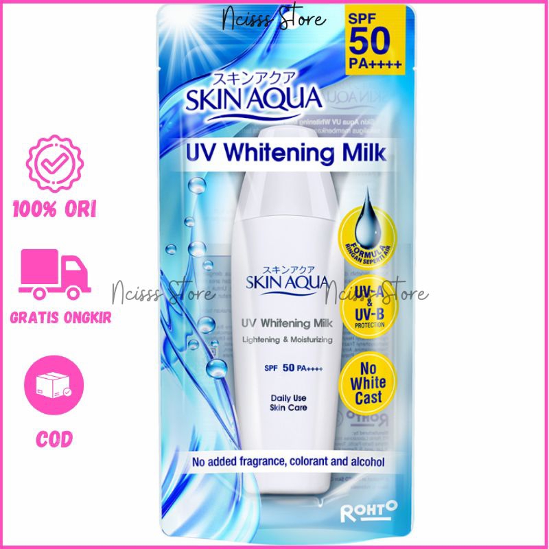 Jual SKIN AQUA [Tutup Putih] UV Sunscreen Whitening Milk SPF 50 PA ...