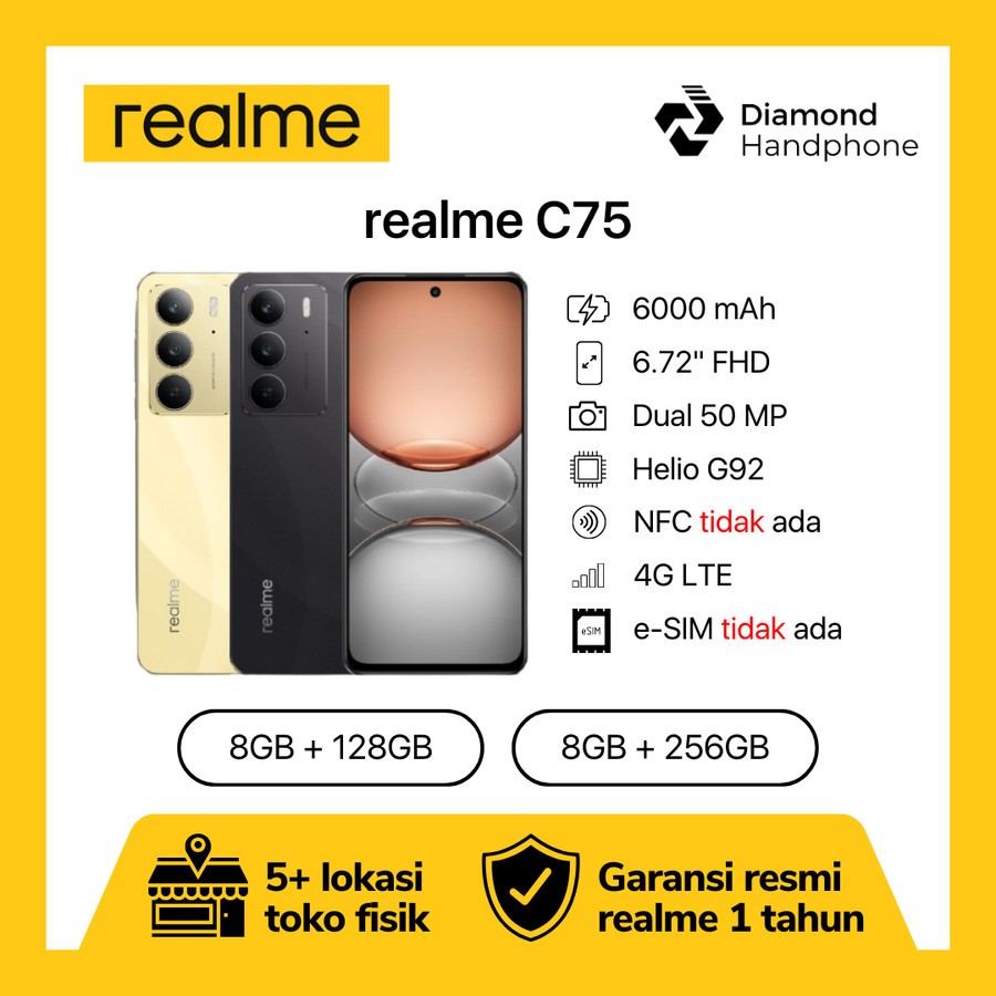 Jual Realme C75 8/128 8/256 8/128GB 8/256GB 8GB 128GB 256GB Garansi Resmi | Shopee Indonesia