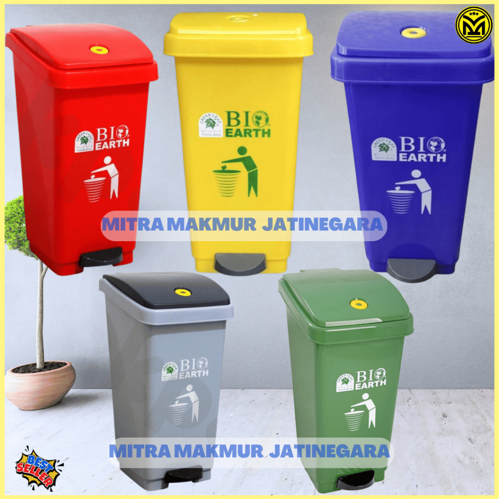 Jual TEMPAT SAMPAH INJAK 50 LITER 2160 BIO EARTH GREEN LEAF TONG SAMPAH MEDIS DUSTBIN PLASTIC ...