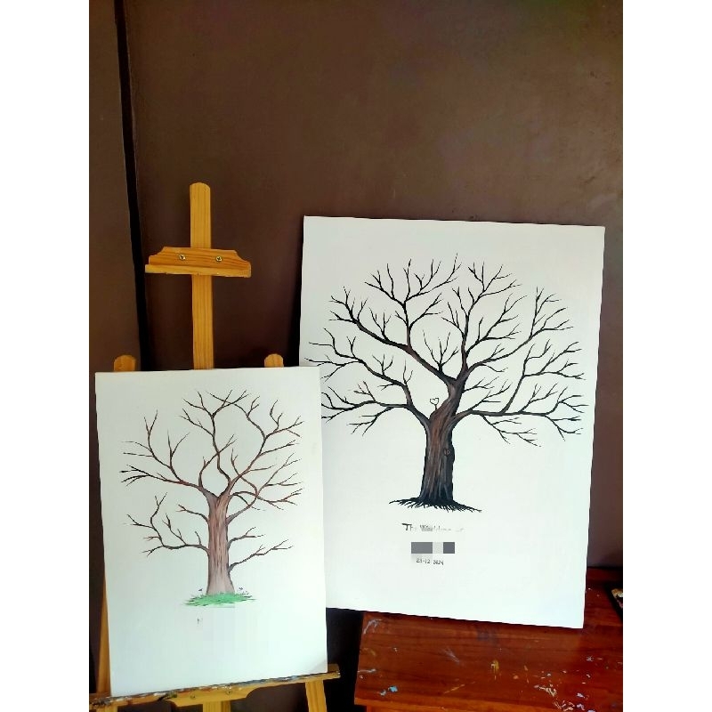 Jual 60x80 Lukisan Pohon dan Ranting Wedding Tree Lukisan Pohon ...