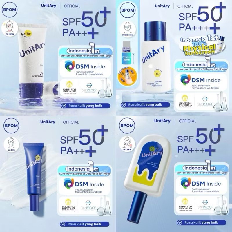 Jual UNITARY Sunscreen Series SPF 50+ PA++++ | Global Suncare UV ...