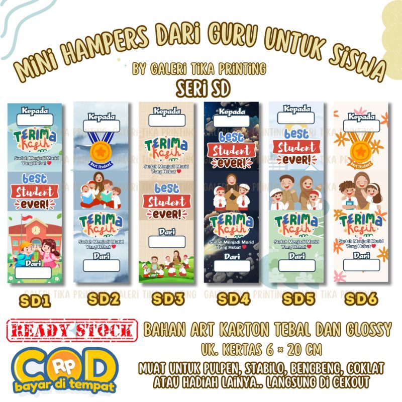 Jual MINI HAMPERS GIFT UNTUK MURID KARTU UCAPAN SISWA TERBAIK HADIAH ...