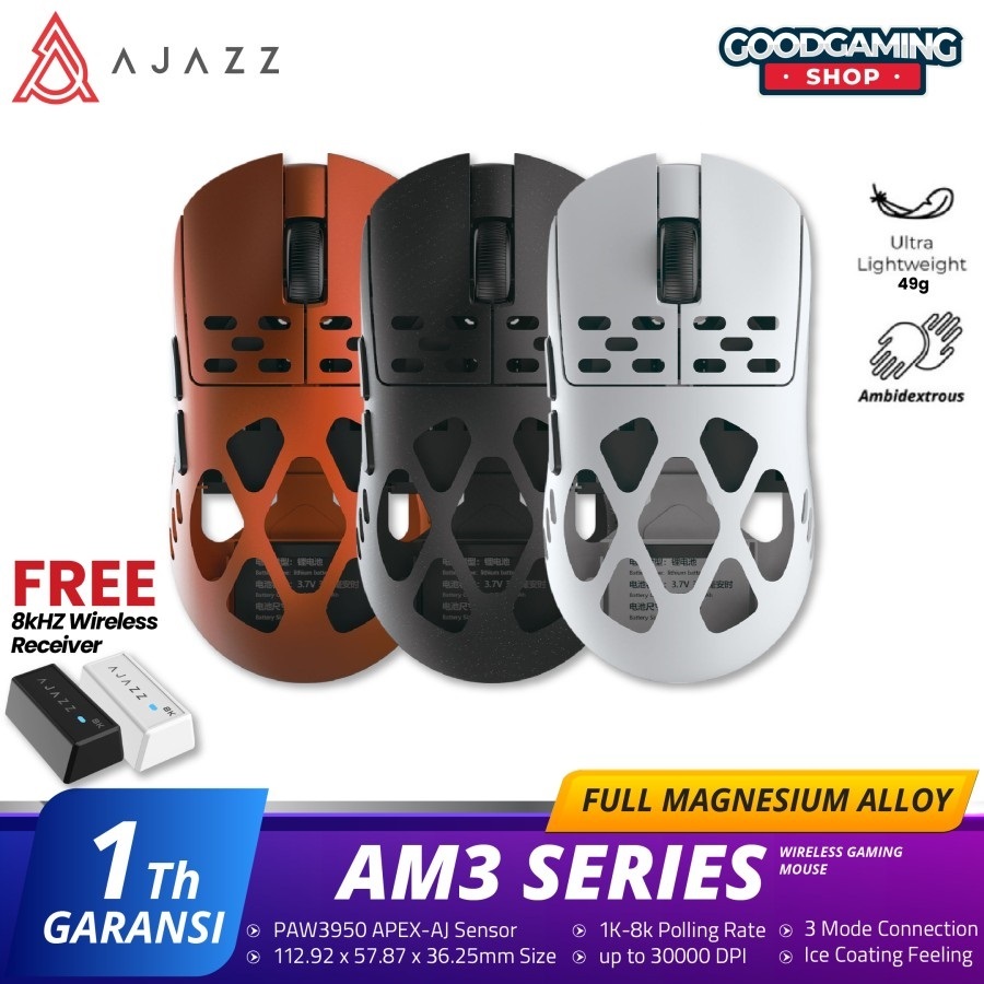 Jual Ajazz AM3 PRO | AM3 MAX Magnesium Gaming Mouse 8K Three Mode ...