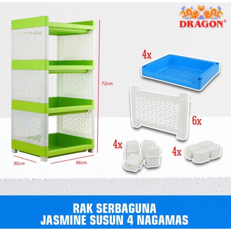 Jual Rak plastik serbaguna 4,5 susun jasmine dragon | Shopee Indonesia