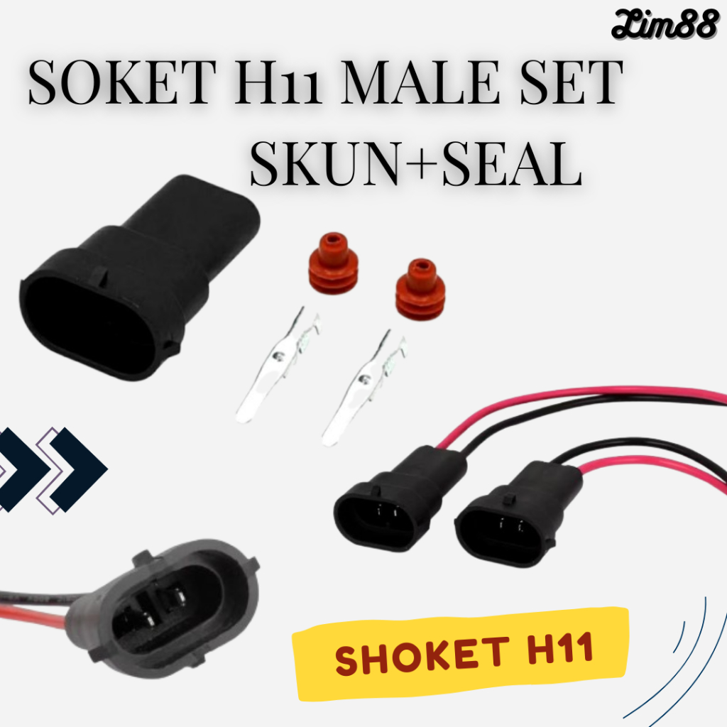 Jual SOCKET SOKET RUMAH MALE COWO H11 LAMPU MOBIL SKUN DAN SEAL ...